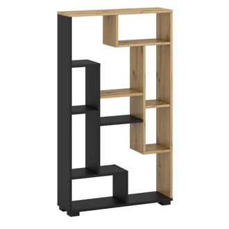 GLMeble Regal Raumteiler Bücherregal Wandregal Standregal Aktenregal Hochregal Aufbewahrung Regal RTV Verschiedene Dekore schwarz Eiche Farbkombination multic