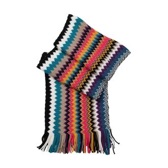 Missoni Femme, Accessoires, Multicolore, Taille: ONE Size &Eacute;charpe &agrave; Imprim&eacute; Zig Zag avec Franges