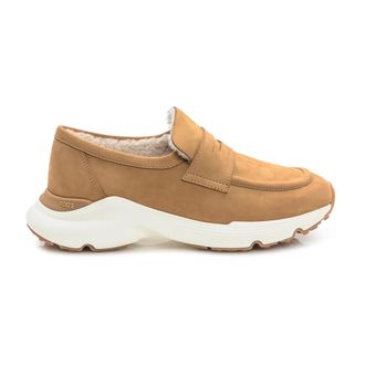 Tod's Femme, Chaussures, Brun, Taille: 37 1/2 EU Mocassin en daim doubl&eacute; de peau lain&eacute;e