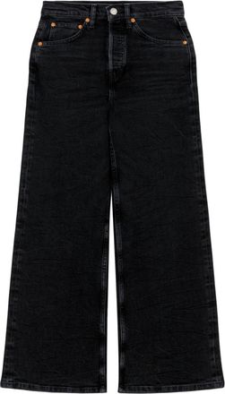 Re/Done Weite Cropped-Jeans - Schwarz