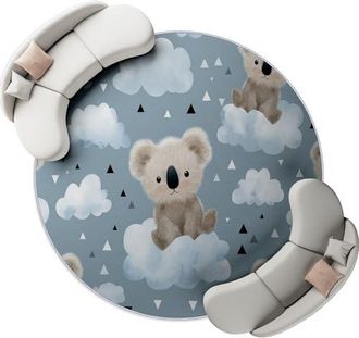 Generic Gris-Bleu Tapis de Salon Rond 180 cm, Mignon Dessin Anim&eacute; Ours Koala Tapis Chambre Antid&eacute;rapant Lavable, Ne Perd Pas Ses Poils Moelleux Moquette pour 