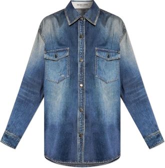 Golden Goose Femme, Blouses et Chemises, Bleu, Taille: 40 FR Patty Shirt