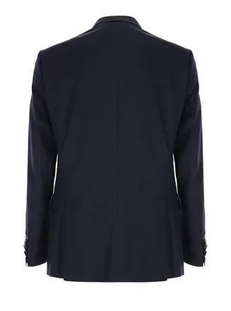 HUGO BOSS Mens Double-Breasted Wool Jacket Blue Blazers