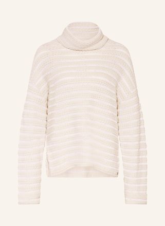 Marc Cain Oversized-Rollkragenpullover Mit Cashmere Und Pailletten weiss