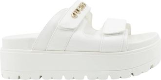 Guess Femme, Chaussures, Blanc, Taille: 38 EU Faxon Slide