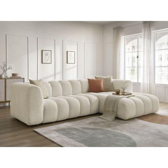 BOBOCHIC Bobochic - Canap&eacute; dangle fixe talia tissu bouclette Angle droit Beige