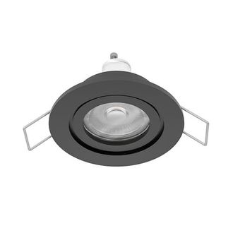 Eglo LED Einbaustrahler Barranco, Deckenspot Badezimmer, Deckenstrahler aus Kunststoff in Schwarz, Badlampe neutralwei&szlig;, inkl. GU10 Leuchtmittel, IP44