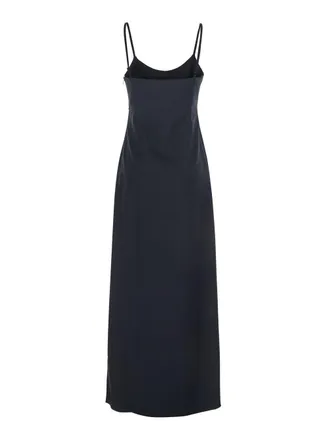 Coperni Womens Black Long Dress With Thin Straps Cotton