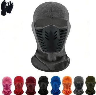 Generic Cagoule de sport dhiver anti-bu&eacute;e, coupe-vent et anti-froid, chapeau chaud doubl&eacute; en polaire pour homme et femme, gris, Taille unique