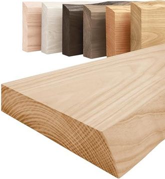 Lamofootwear Manufaktur Étagère Murale en Bois Massif, Bord irrégulier, étagère Flottante Pure, sans Fixations, sans Trous, Naturel 120cm, LW-01-A-002-120