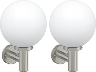 vidaXL Vidaxl - Außenwandlampen 2 pcs Silber 28 x 25 x 38 cm Edelstahl