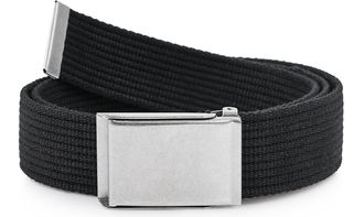 Ladeheid G&uuml;rtel Herren Verstellbarer Stoffg&uuml;rtel aus Baumwolle G&uuml;rtel ohne L&ouml;cher f&uuml;r M&auml;nner Geeignet f&uuml;r Arbeit, Reisen oder M&auml;nnergeschenke P10 (Schwarz-Silb