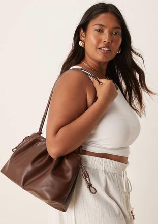 Gina Tricot Gina Tricot - Beutel-Schultertasche in Dunkelbraun