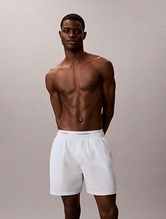 Calvin Klein Pyjama-shorts Aus Seersucker-baumwolle - Dime Stripe Ballad Blue - Herren - XL