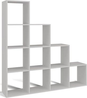 Selsey Stufenregal Stepi 153x153x30 cm - Flexibles Wandregal - Laminierte Spanplatte, PVC-Kanten - F&uuml;r Wohnzimmer, B&uuml;ro, Flur Wei&szlig;, Selbstmontage - Ideal als