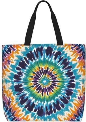 Generic Motif Tie-Dye Sac Fourre-Tout Pliable Tote Bag Grand Sac A Main Femmes Pour Plage Travail Universit&eacute;