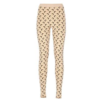 Marine Serre Moon Logo Leggings - - Trousers - Damen - Beige - L