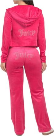 Juicy Couture Damen Bling Velours Trainingsanzug, Vixen Pink, Large