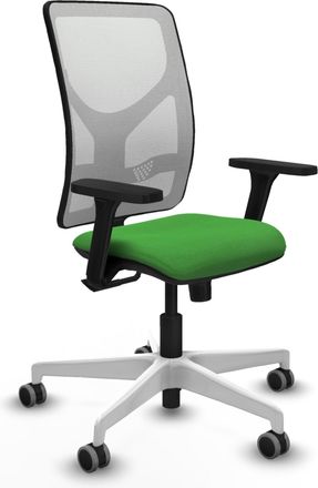 Piqueras y Crespo Stuhl geeignet f&uuml;r die Arbeit mit 3D-Armen, h&ouml;henverstellbare Lendenwirbelst&uuml;tze, ausgestattet mit 3-fach Sincro und Schneideschaum, Wei&szlig;/Gr&uuml;n