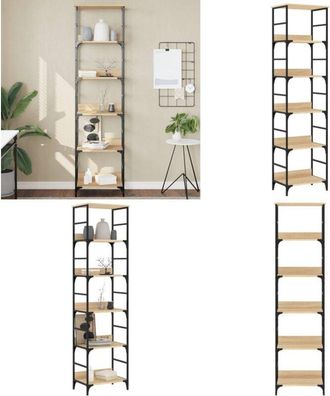 vidaXL Bibliothèque chêne sonoma 50x33x188,5 cm bois dingénierie - Bibliothèque Murale - Bibliothèque Industrielle - Étagère Ouverte - Meuble Rangement