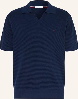 Tommy Hilfiger Strick-Poloshirt blau
