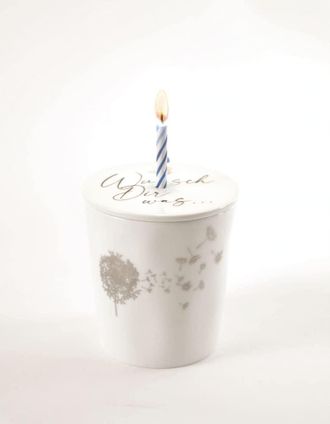 Good old Friends Gro&szlig;er Geburtstagsbecher mit Kerzenhalter W&uuml;nsch Dir was