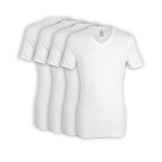 Götzburg Lot de 4 t-shirts pour homme Blanc uni - Blanc - X-Large