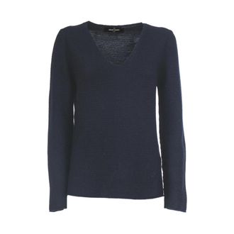 Gran Sasso Wollpullover mit V-Ausschnitt - - Knitwear - Damen - Blau - S