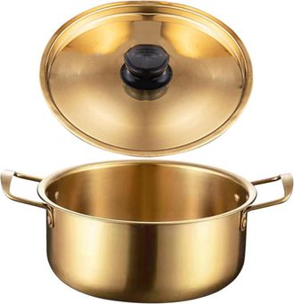 Cabilock Edelstahl Ramen Topf Mit Deckel Tragbarer Nudeltopf Für Camping Und Wandern Gas Und Mikrowellengeeignet 18cm Leicht Und Robust