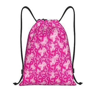 Generic Rubans De Sensibilisation Au Cancer Du Sein Unisexe Sacs De Sport Grand Sacs De Gym R&eacute;sistant Sac &Agrave; Dos &Agrave; Cordon Pour Vacances Piscine Plage Yoga