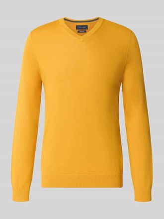 Christian Berg Strickpullover aus Woll-Mix mit V-Ausschnitt