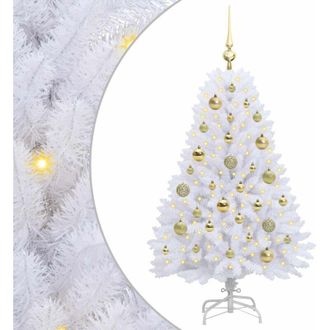 vidaXL K&uuml;nstlicher klappbarer Weihnachtsbaum Wei&szlig; 120 cm PVC und Stahl vidaXL