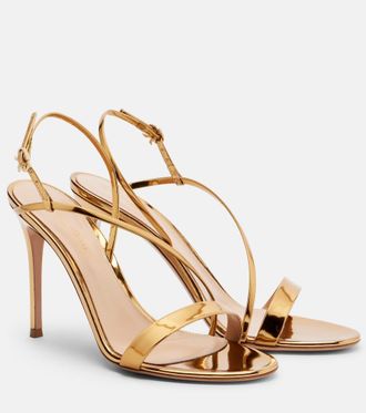 Gianvito Rossi Sandales slingbacks en cuir m&eacute;tallis&eacute;