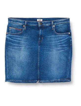 Tommy Jeans Damen Classic Denim Skirt Mnm Rock, Maine Mid Bl STR, 54 (Herstellergröße: NI28)