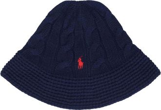 Polo Ralph Lauren Femme, Accessoires, Bleu, Taille: ONE Size Cable Knit Bucket Hat