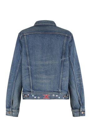 Celine Womens Denim Jacket With Embroidery Cotton