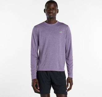New Balance Herren RC Essential Long Sleeve in Violett/Grau, Poly-Strick, Gr&ouml;&szlig;e 2XL