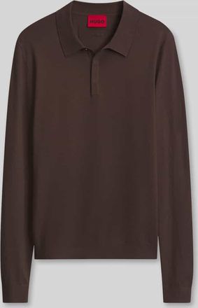 HUGO BOSS Regular Fit Poloshirt mit Feinstrickstruktur aus Viskosemix