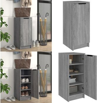 vidaXL Meuble à chaussures Sonoma gris 30x35x70 cm Bois dingénierie - Armoire à Chaussures - Meuble Rangement Chaussures - Placard Chaussures