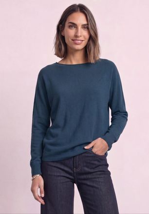 Street One Strickpullover STREET ONE, Damen, Gr. 34, blau (blau petrol), Stoff, 30% Polyester, 29% Polyacryl, 21% Viskose, 20% Polyamid, unifarben, regular fit n