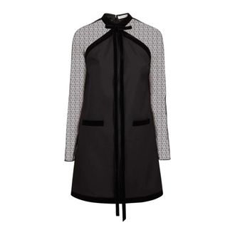 Nina Ricci T&uuml;ll&auml;rmel Mini Kleid - - Dresses - Damen - Schwarzk - S