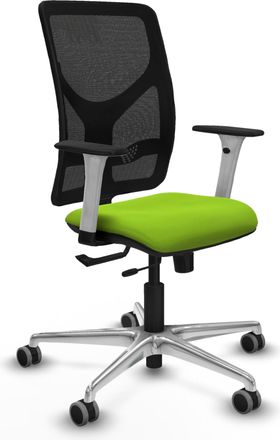 Piqueras y Crespo Computerstuhl mit Armlehnen in Wei&szlig; und Schwarz, h&ouml;henverstellbare Lendenwirbelst&uuml;tze, ausgestattet mit Syncro/Traslack und Schneideschaum, Schwarz / 