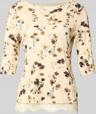 Marc Cain Regular Fit Bluse aus Baumwoll-Mix mit Spitzenbesatz