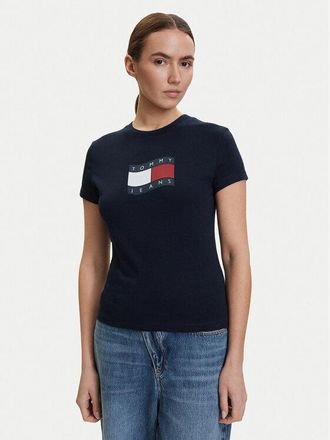 Tommy Jeans T-Shirt DW0DW22781 Dunkelblau Regular Fit