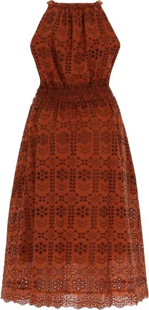 Paul Smith Perforated Polyester-Cotton Dress - Brown
