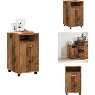 vidaXL Schrank mit Rollen Altholz-Optik 33x38x60 cm Holzwerkstoff - Schrank - Schr&auml;nke - Sideboard - Beistellschrank