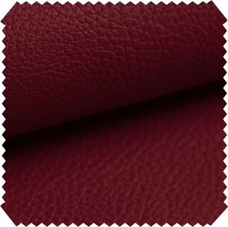 Novely NEUSS - Genarbtes Kunstleder - Möbelstoff in Echtleder-Optik - Robuster Polsterstoff - Pflegeleichte Meterware 1lfm | Farbe: 09 Dunkelrot