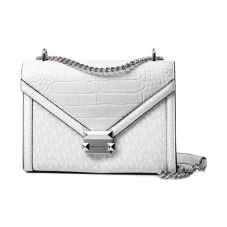Michael Kors Femme, Sacs, Blanc, Taille: ONE Size Sac Bandouli&egrave;re en Toile avec Bretelle R&eacute;glable