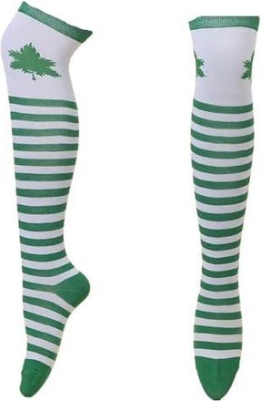 Generico Chaussettes hautes au genou ray&eacute; style sportif pour femme (2 paires), Sock 17, Taille Unique