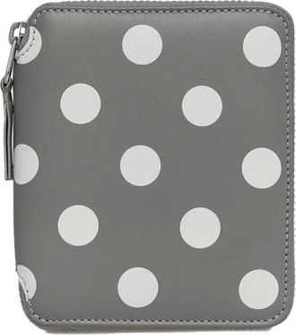 Comme Des Gar&ccedil;ons Femme, Accessoires, Gris, Taille: ONE Size Portefeuille en Cuir &agrave; Pois Gris